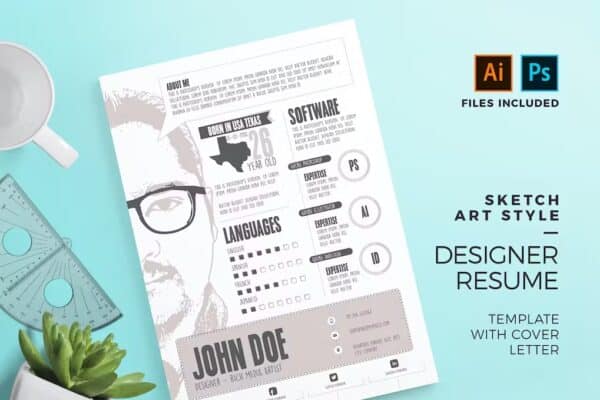 Sketch Art Style Resume – E GRAHOK