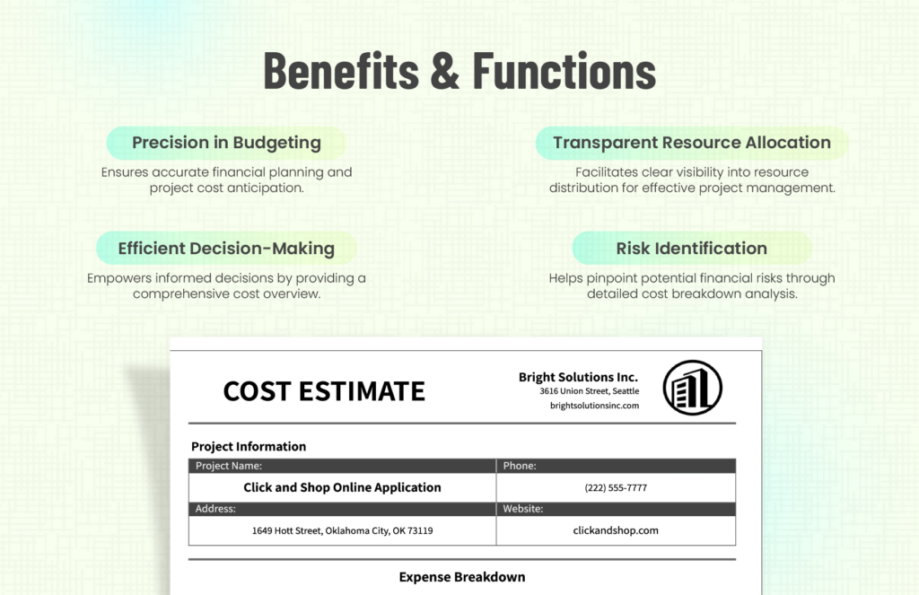 Breakdown Cost Estimate – E GRAHOK