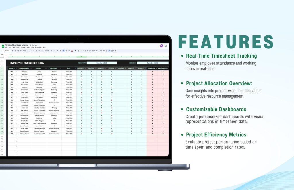 Timesheet Dashboard – E GRAHOK