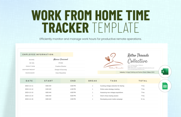 Work from Home Time Tracker – E GRAHOK