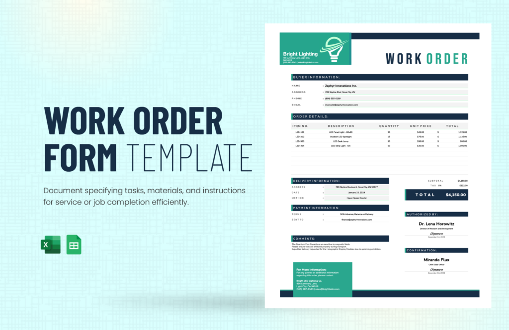 Work Order Form – E GRAHOK